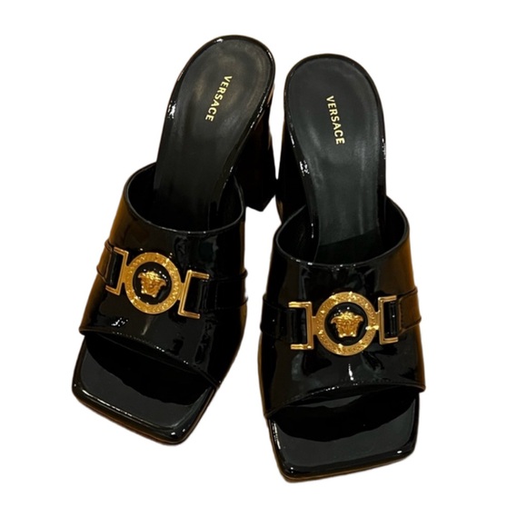 Versace | Shoes | Brand New Authentic Versace Square Toe Patent Leather ...
